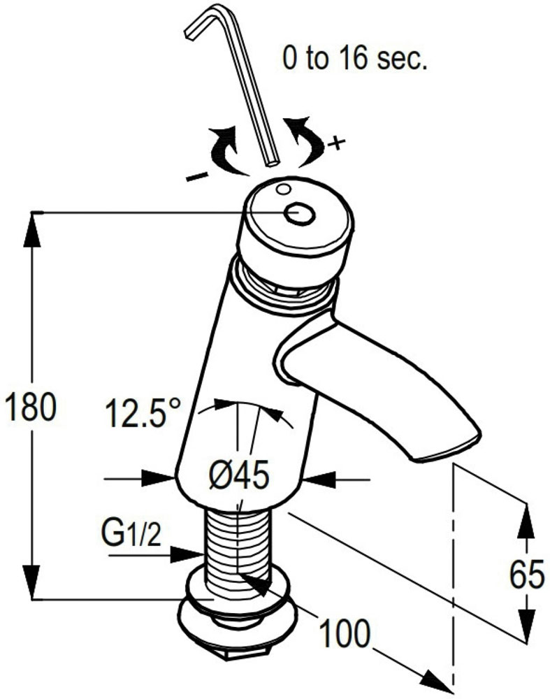 KLUDI RAK | Self-closing tap - push type RAK50001 - Tiles World Trading